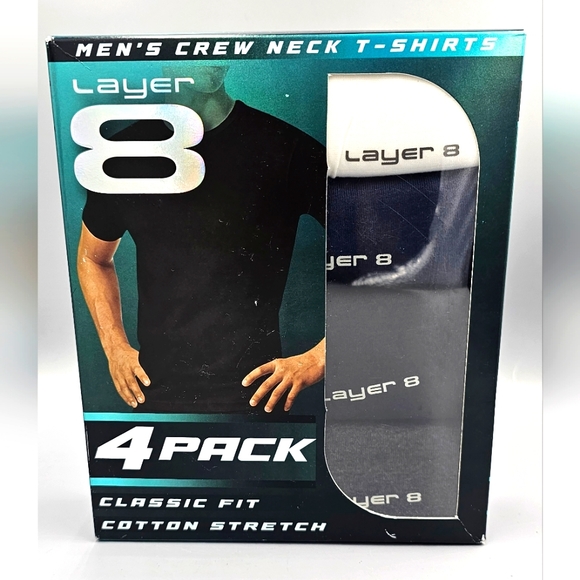 Layer 8 | Shirts | Layer 8 4 Pack Cotton Stretch Tshirts Crewneck ...